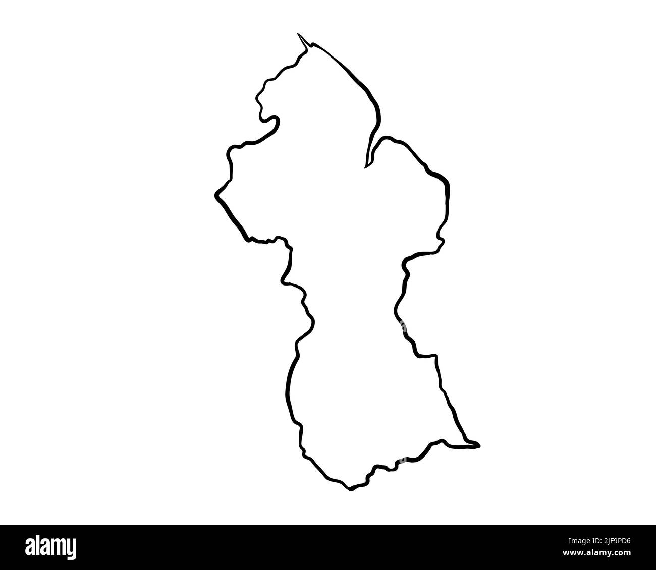 Guyana map outline hi-res stock photography and images - Alamy