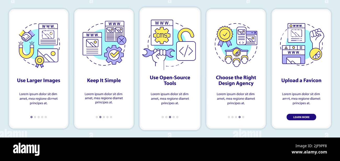 Making professional website onboarding mobile app screen Stock Vector ...