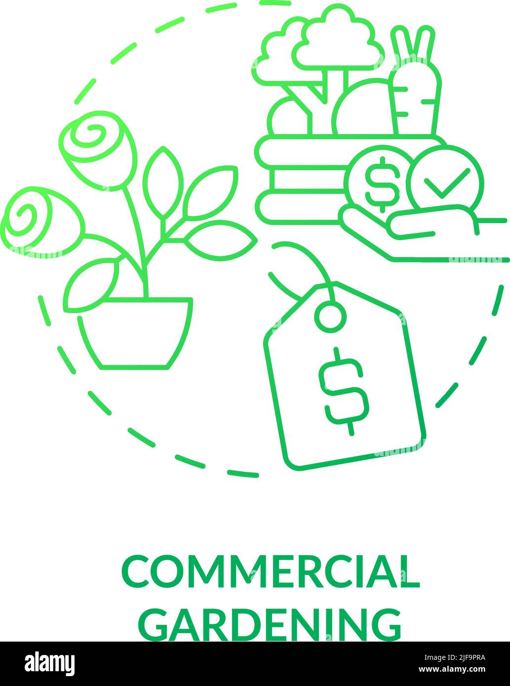 Commercial gardening green gradient concept icon Stock Vector Image ...