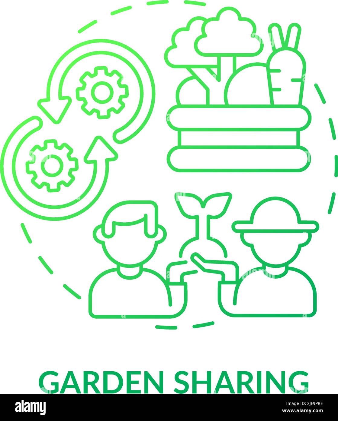 Garden sharing green gradient concept icon Stock Vector Image & Art - Alamy