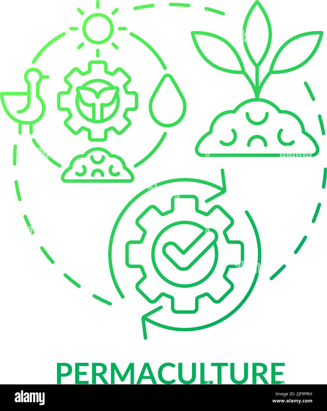 Permaculture green gradient concept icon Stock Vector Image & Art - Alamy
