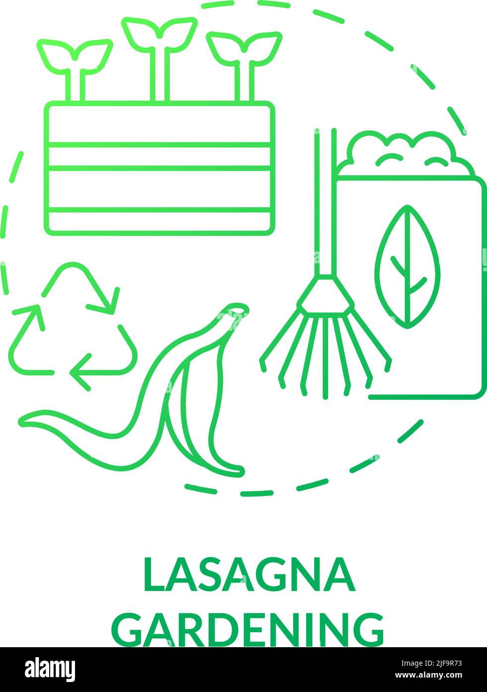 Lasagna gardening green gradient concept icon Stock Vector Image & Art - Alamy