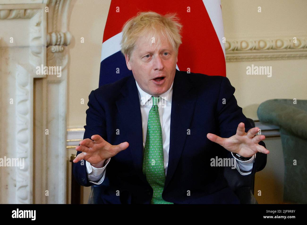 Prime Minister Boris Johnson ahead of talks with Prime Minister of New ...
