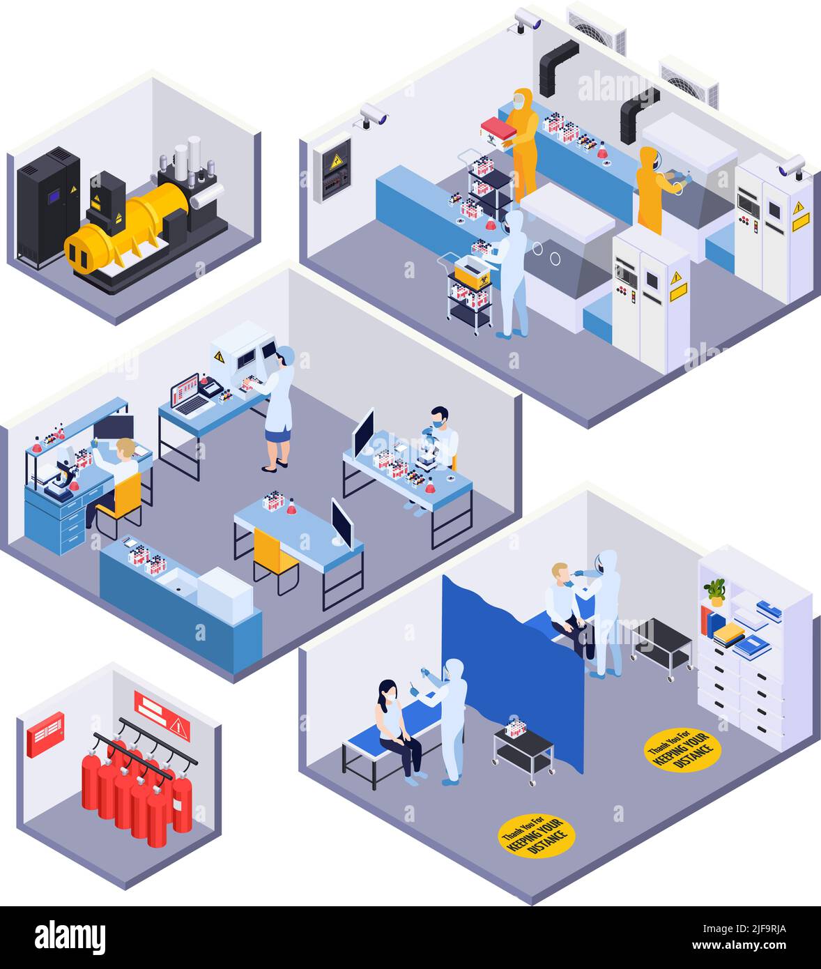Isometric 3d composition with medical laboratory equipment specialists ...