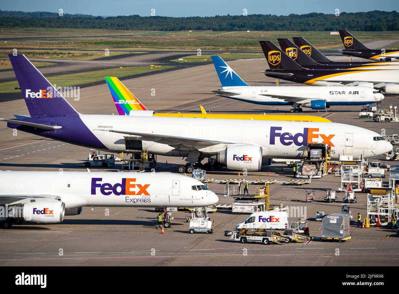 Cologne-Bonn Airport, CGN, cargo aircraft standing in front of the air ...