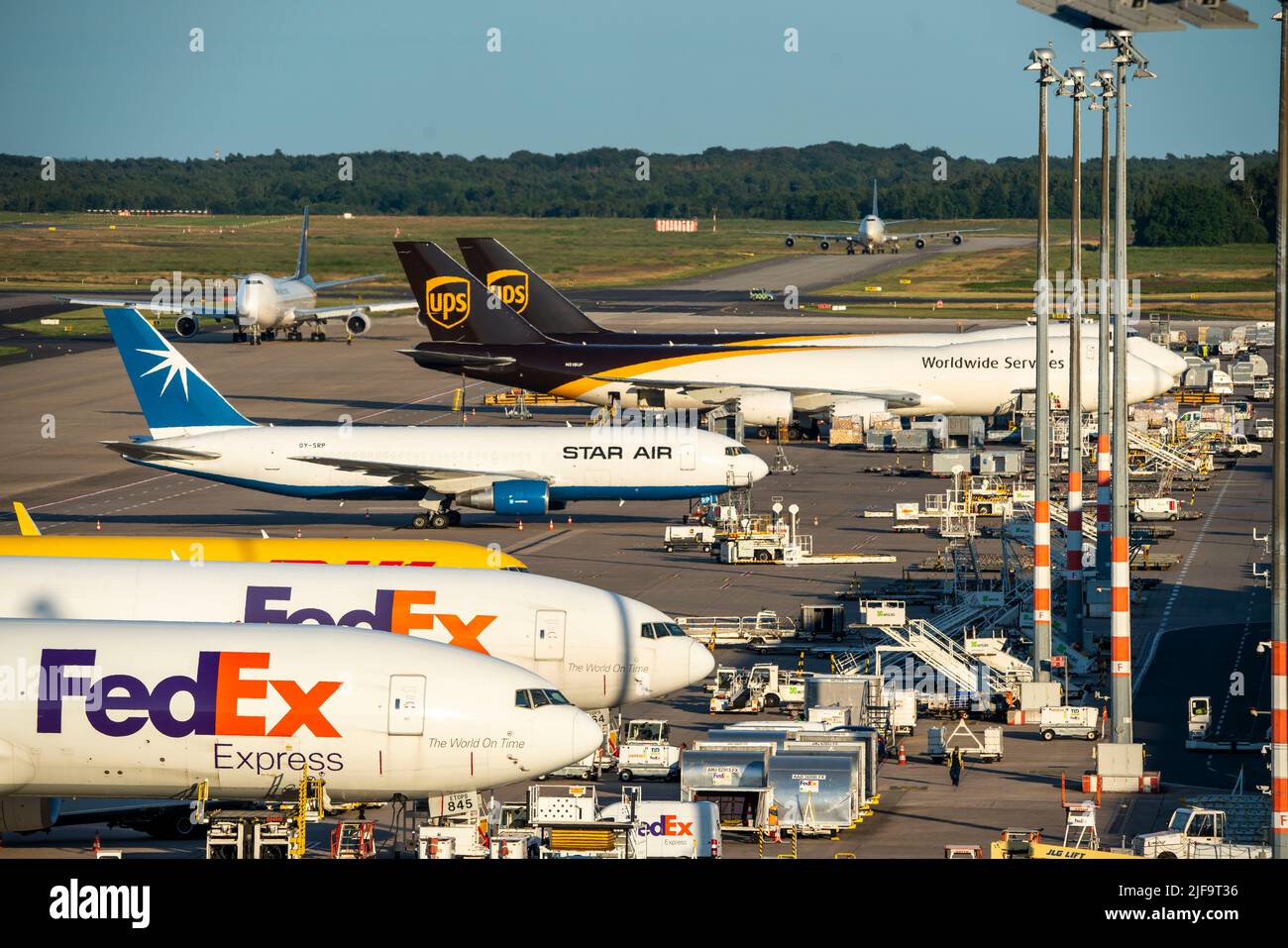 Cologne-Bonn Airport, CGN, cargo aircraft standing in front of the air ...