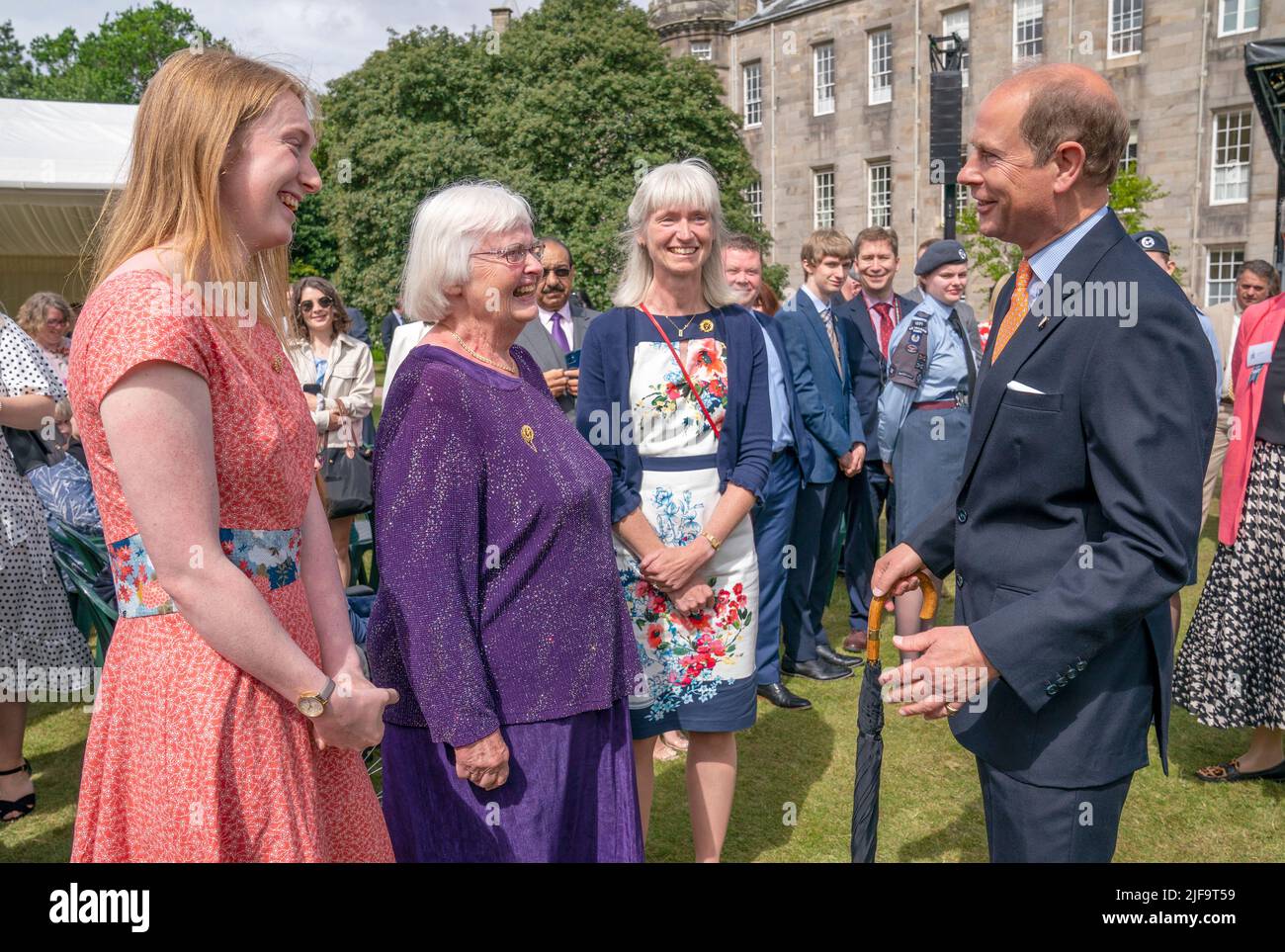 The Earl of Wessex meets (from left) Jennifer Shaw, Elspeth Shaw and ...