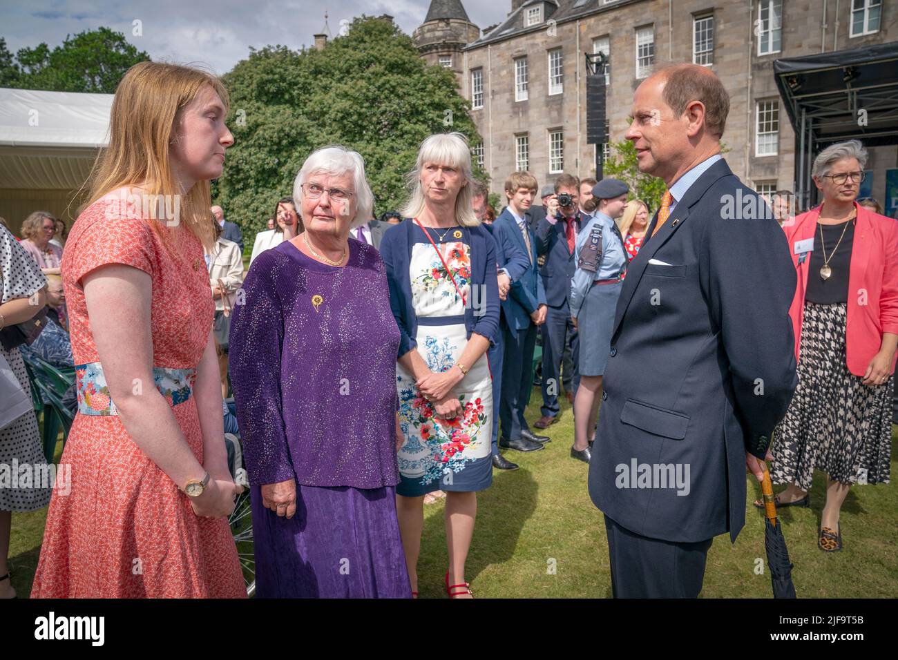 The Earl of Wessex meets (from left) Jennifer Shaw, Elspeth Shaw and ...
