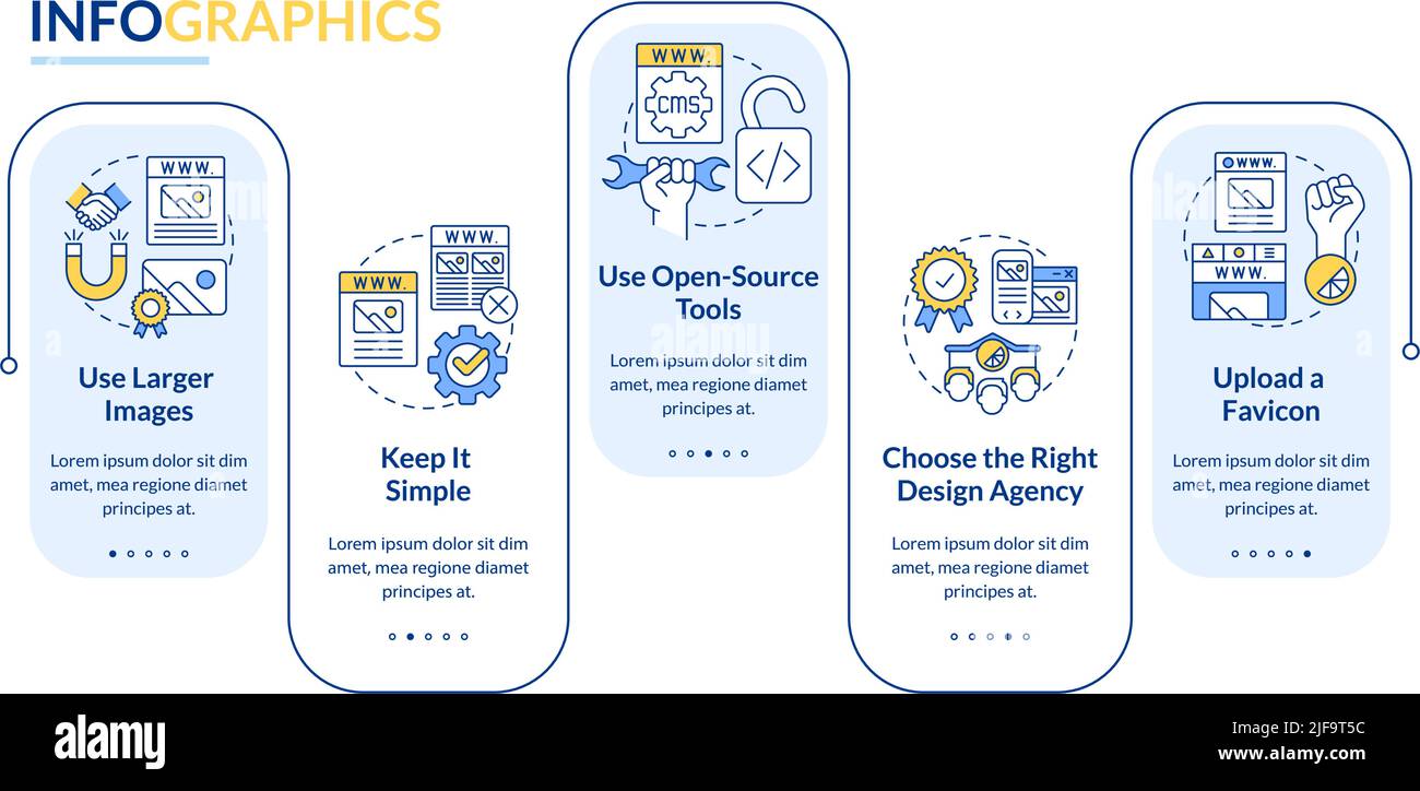 Building professional website rectangle infographic template Stock ...