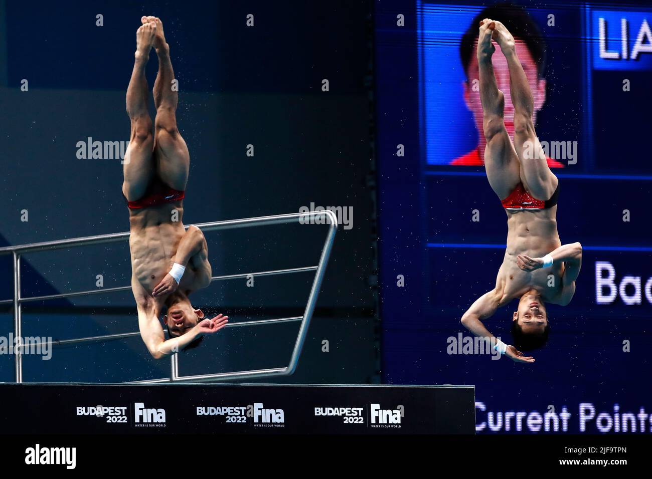 Budapest, Hungary, 28th June 2022. Lian Junjie and Yang Hao of China ...