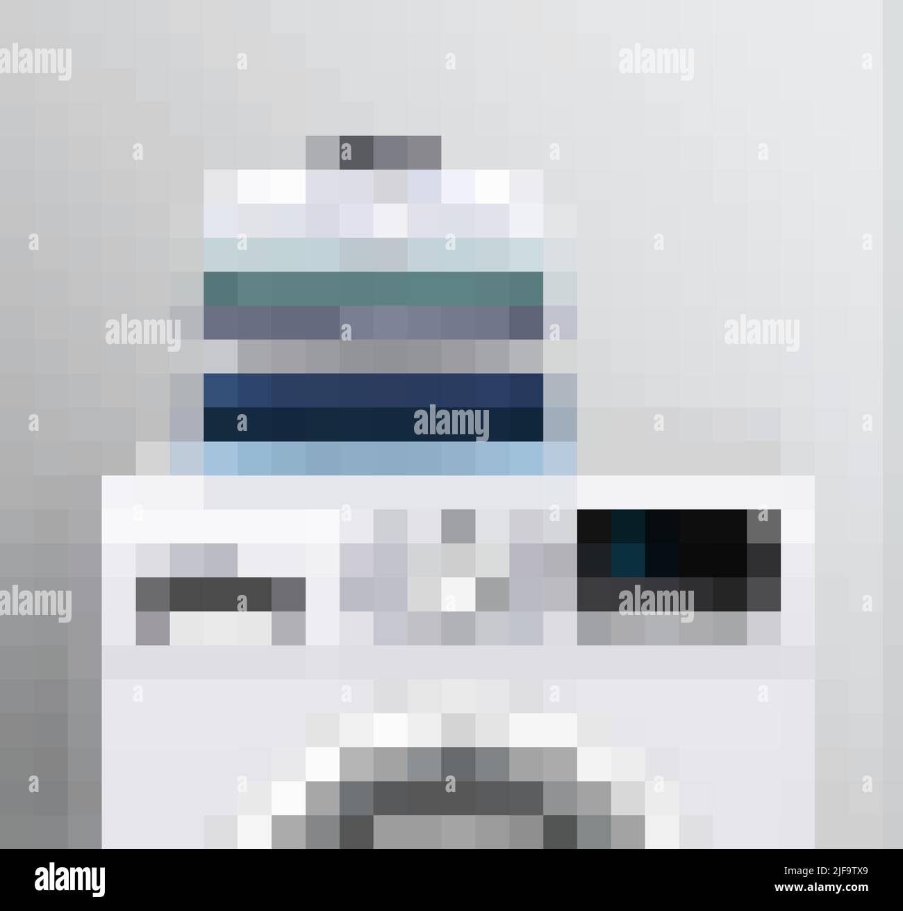 Clothes stack on washing machine realistic background as advertising of ...