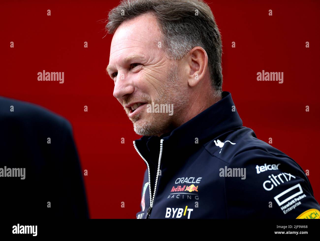 Red Bull Racing team principle Christian Horner arrives for practice ...