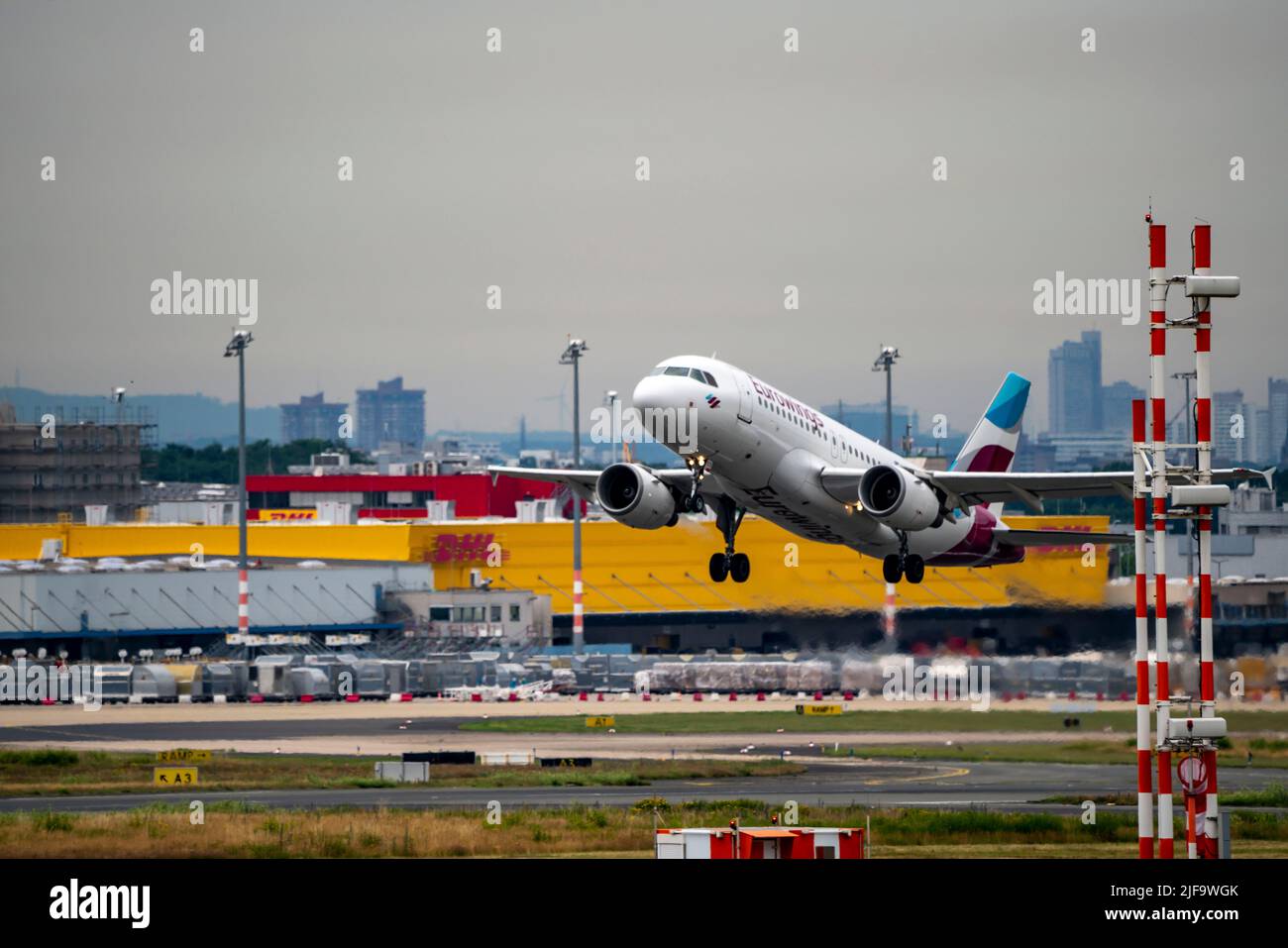 Cologne-Bonn Airport, CGN, Eurowings Airbus on take-off, Cologne, NRW ...