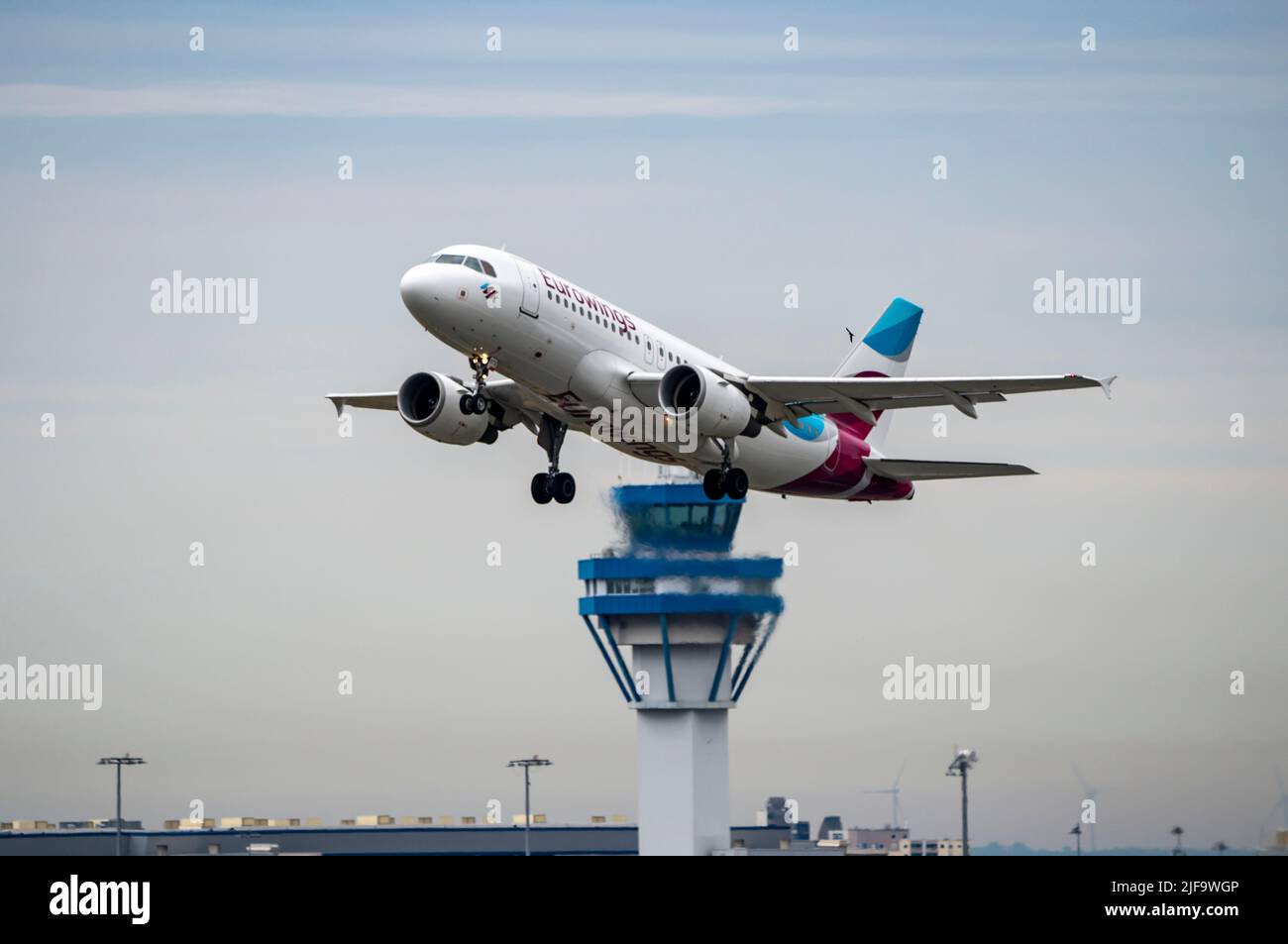 Cologne-Bonn Airport, CGN, Eurowings Airbus during take-off, German Air ...