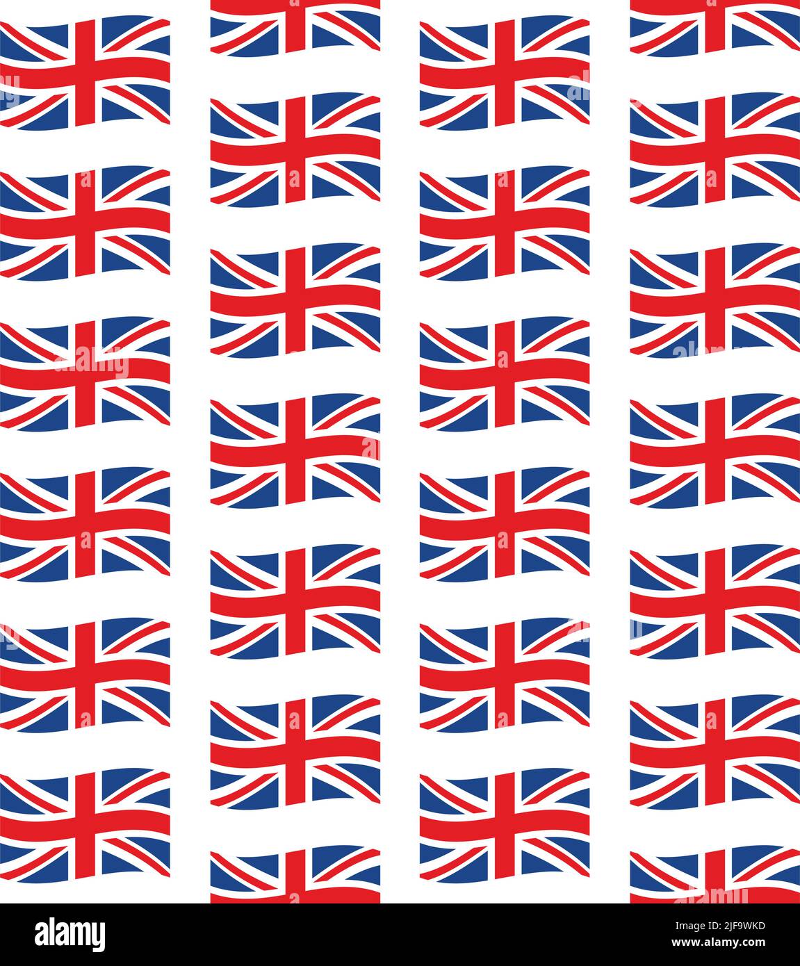 Vector seamless pattern of waving Great Britain flag isolated on white background Stock Vector ...