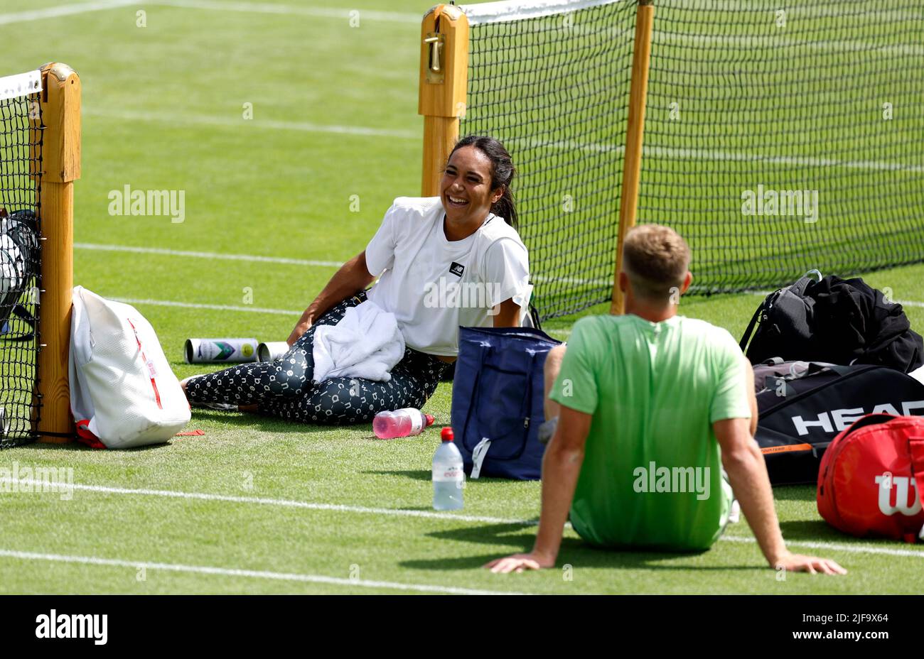 Heather Watson on the practice courts during day five of the 2022 ...