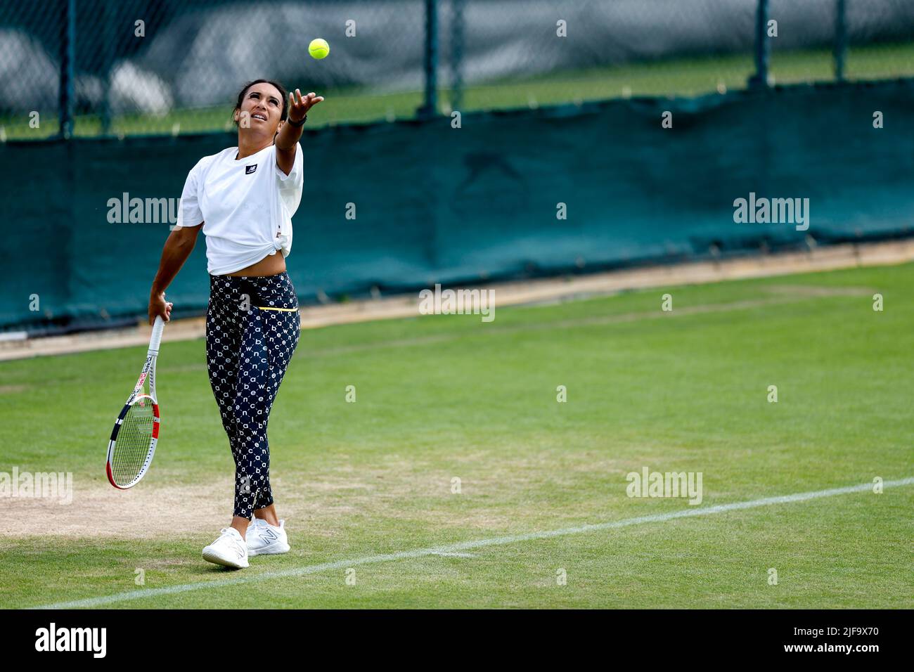 Heather Watson on the practice courts during day five of the 2022 ...