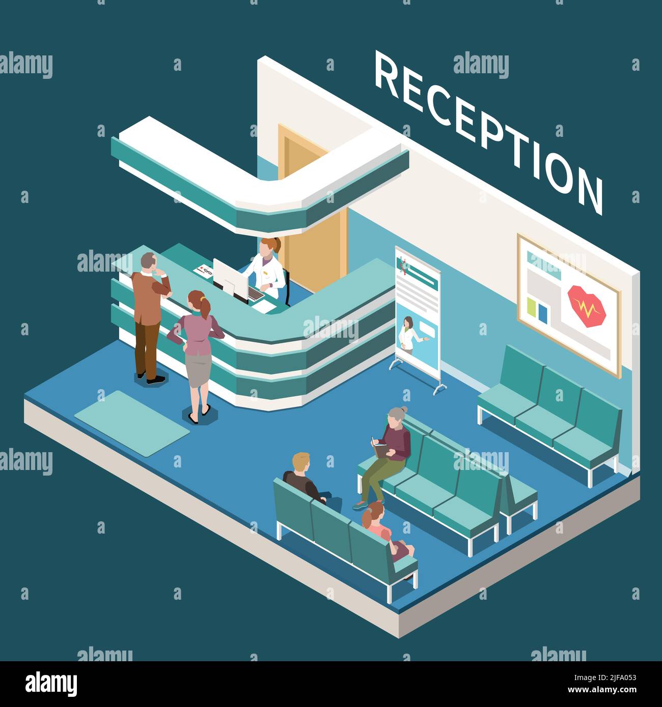 Laboratory diagnostics analysis service isometric composition with view ...