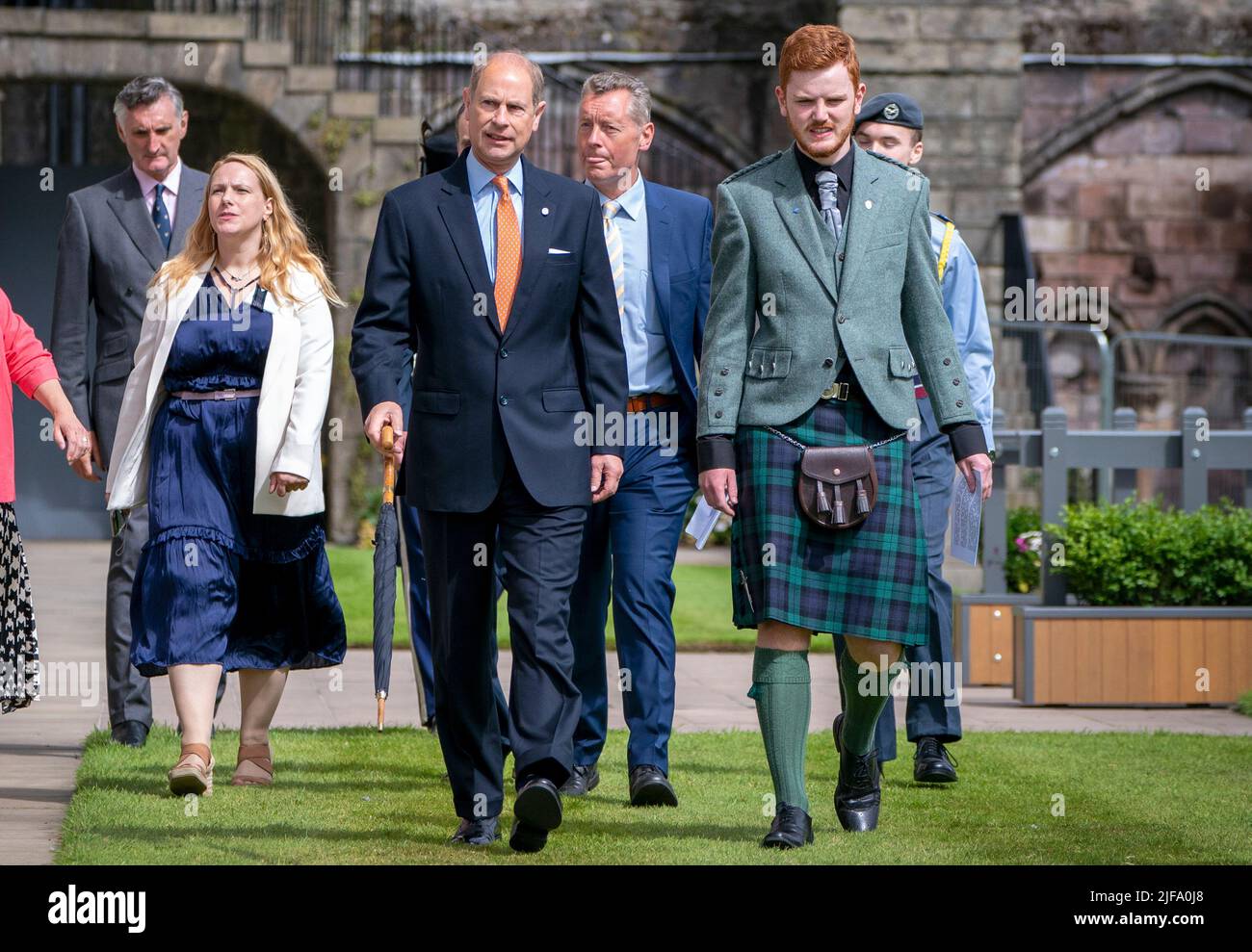 The Earl of Wessex, with Gold Award holder Brodie Robertson (right ...