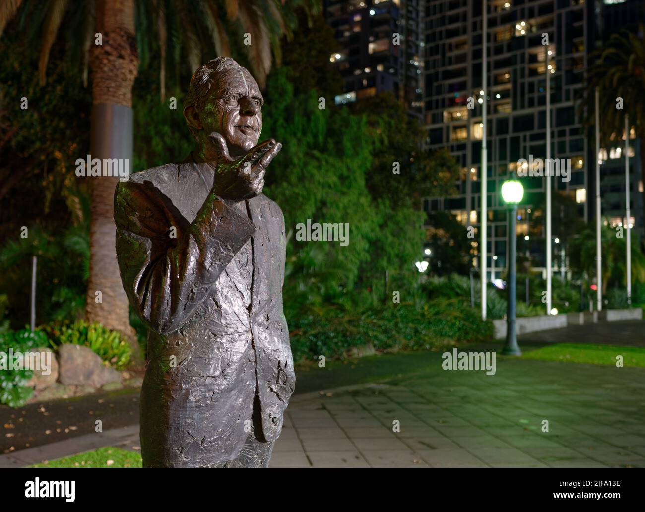 Sculpture commemorating John Cain Junior, a former Premier of Victoria ...