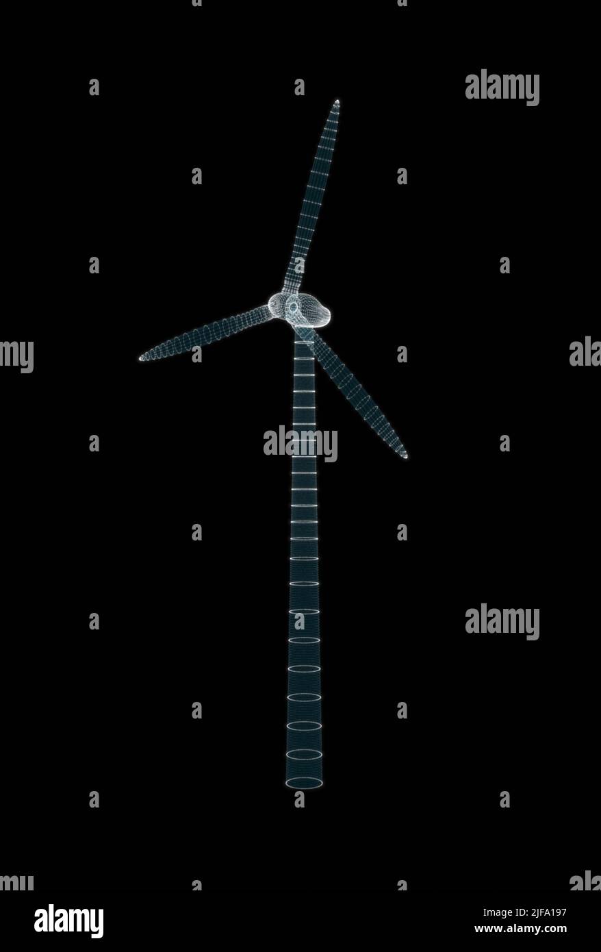 Wind turbines on black background Stock Photo - Alamy