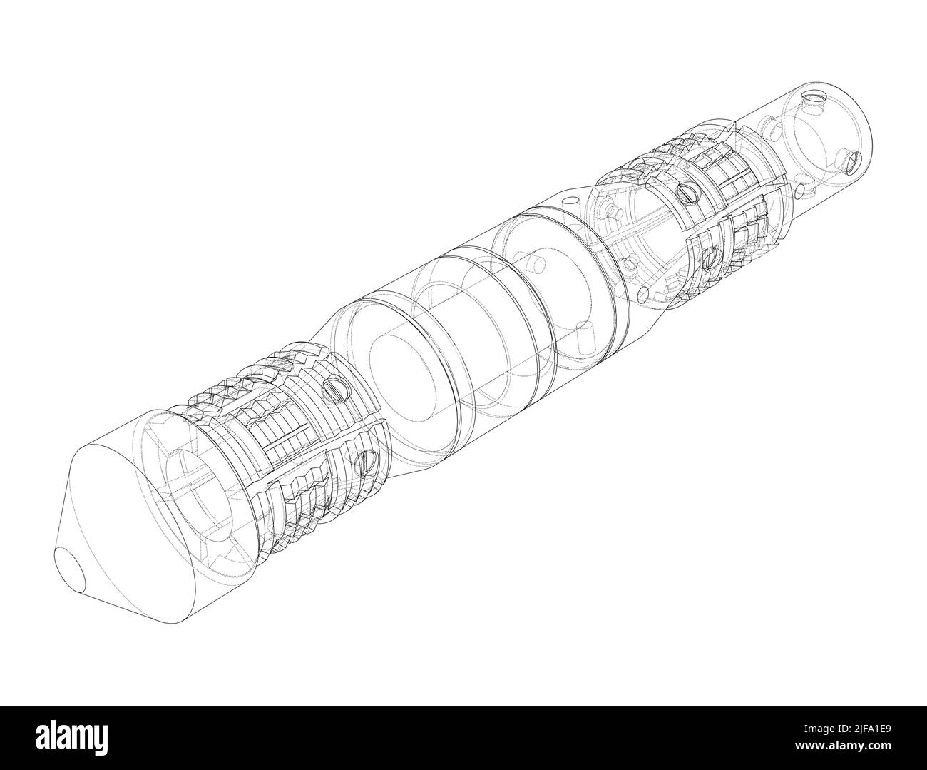 Outline drawing or sketch of cylindrical device Stock Vector Image ...