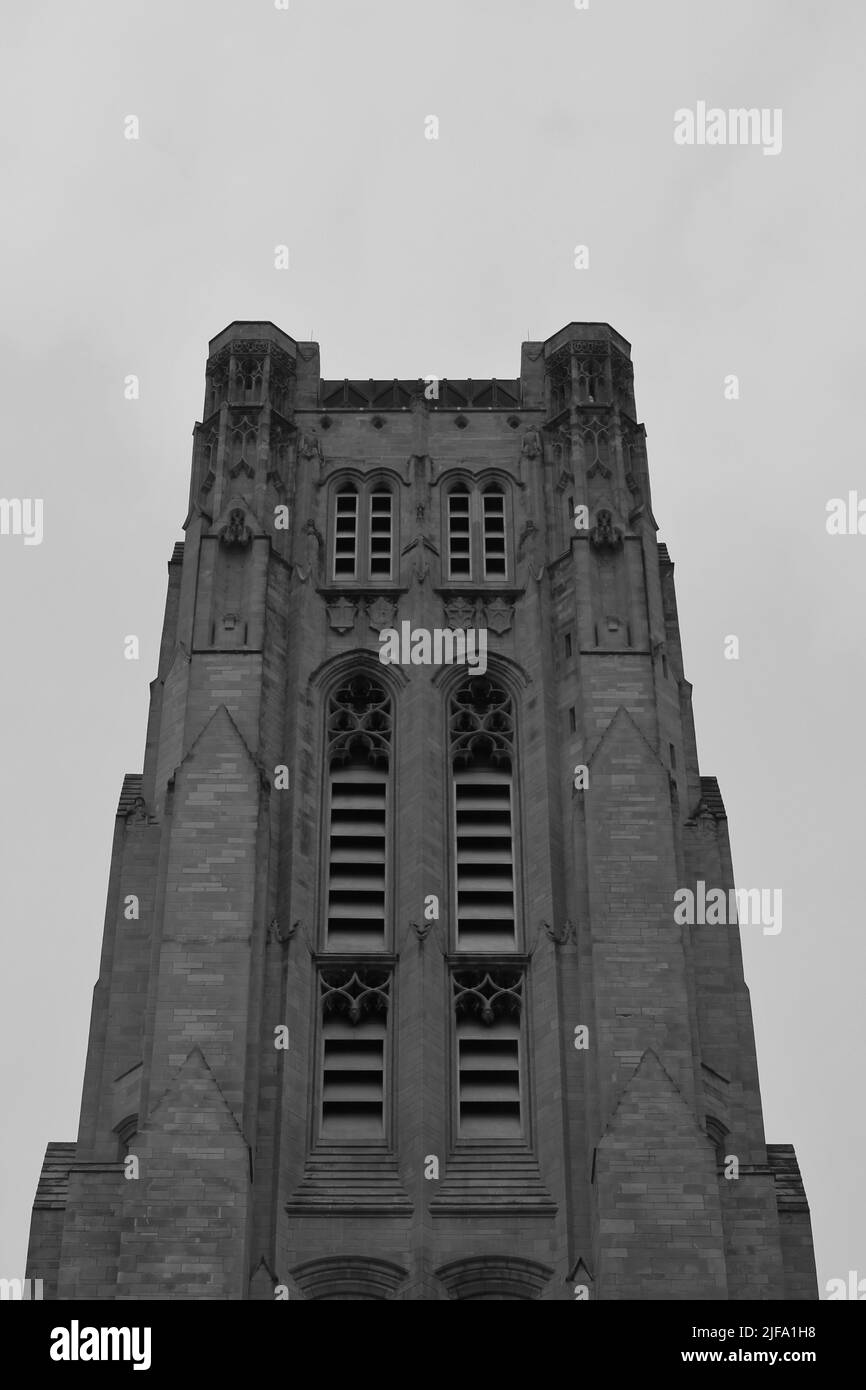 Elaborate and ornate Gothic stone tower with lots of intricate ...