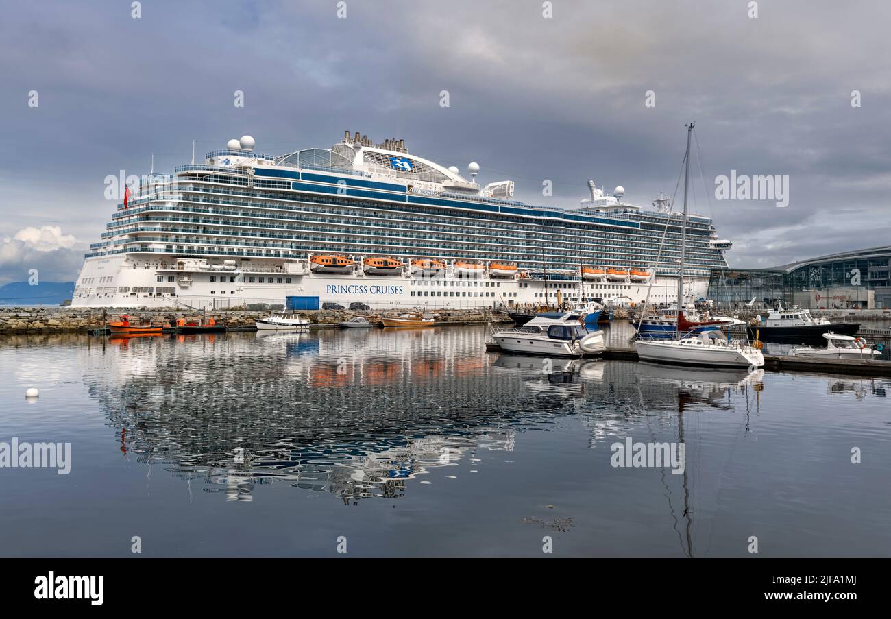Sky Princess cruise ship Trondheim Port and Harbour, Norway Stock Photo ...