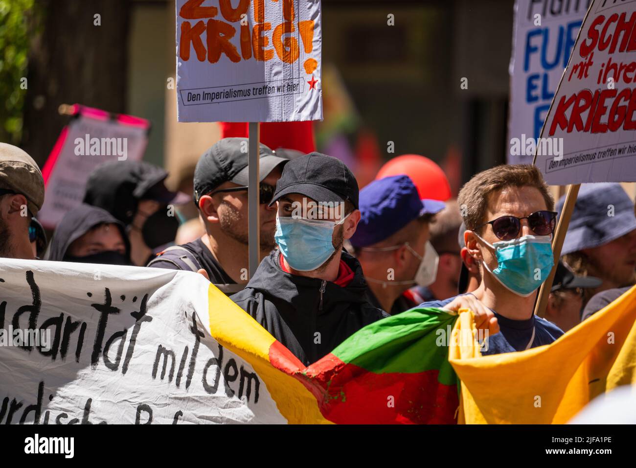 Protesters at the G7 summit demonstration in Munich. Demands for more ...