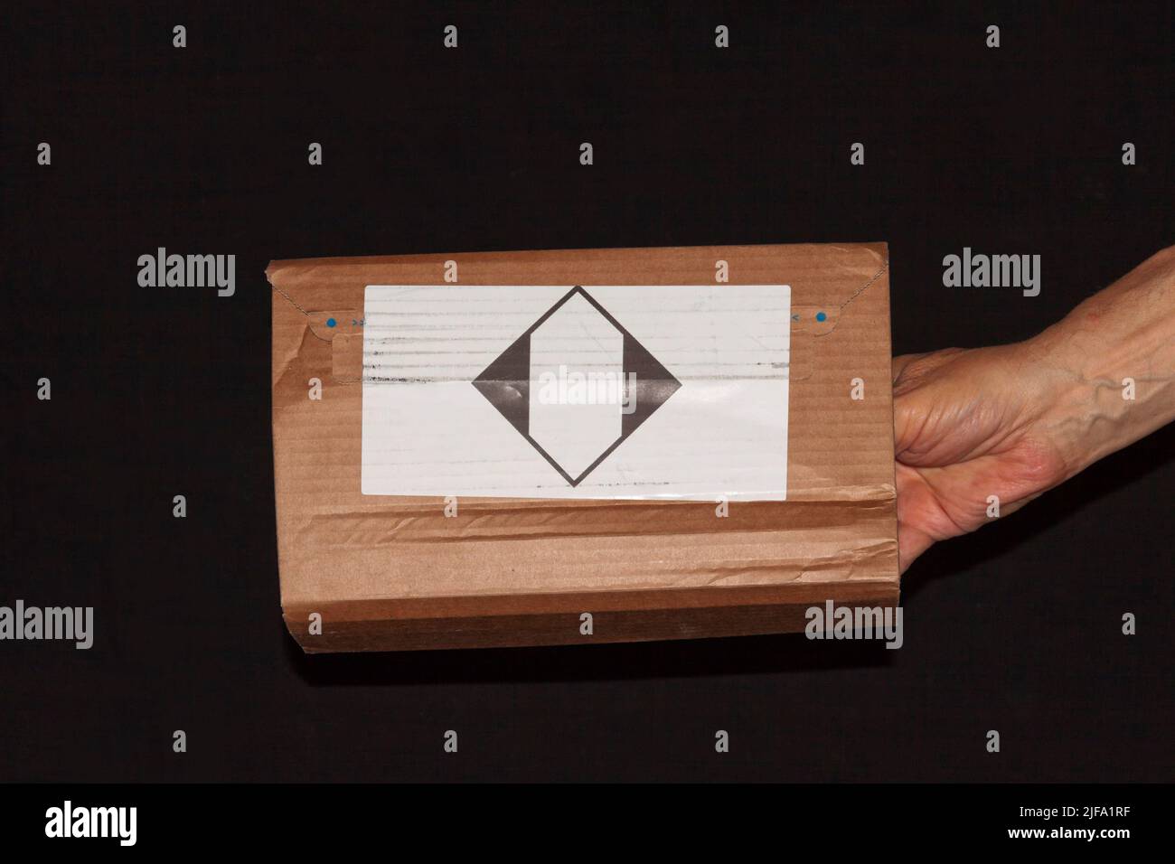 Package with sticker, Limited Quantity, Dangerous Goods, Germany Stock ...