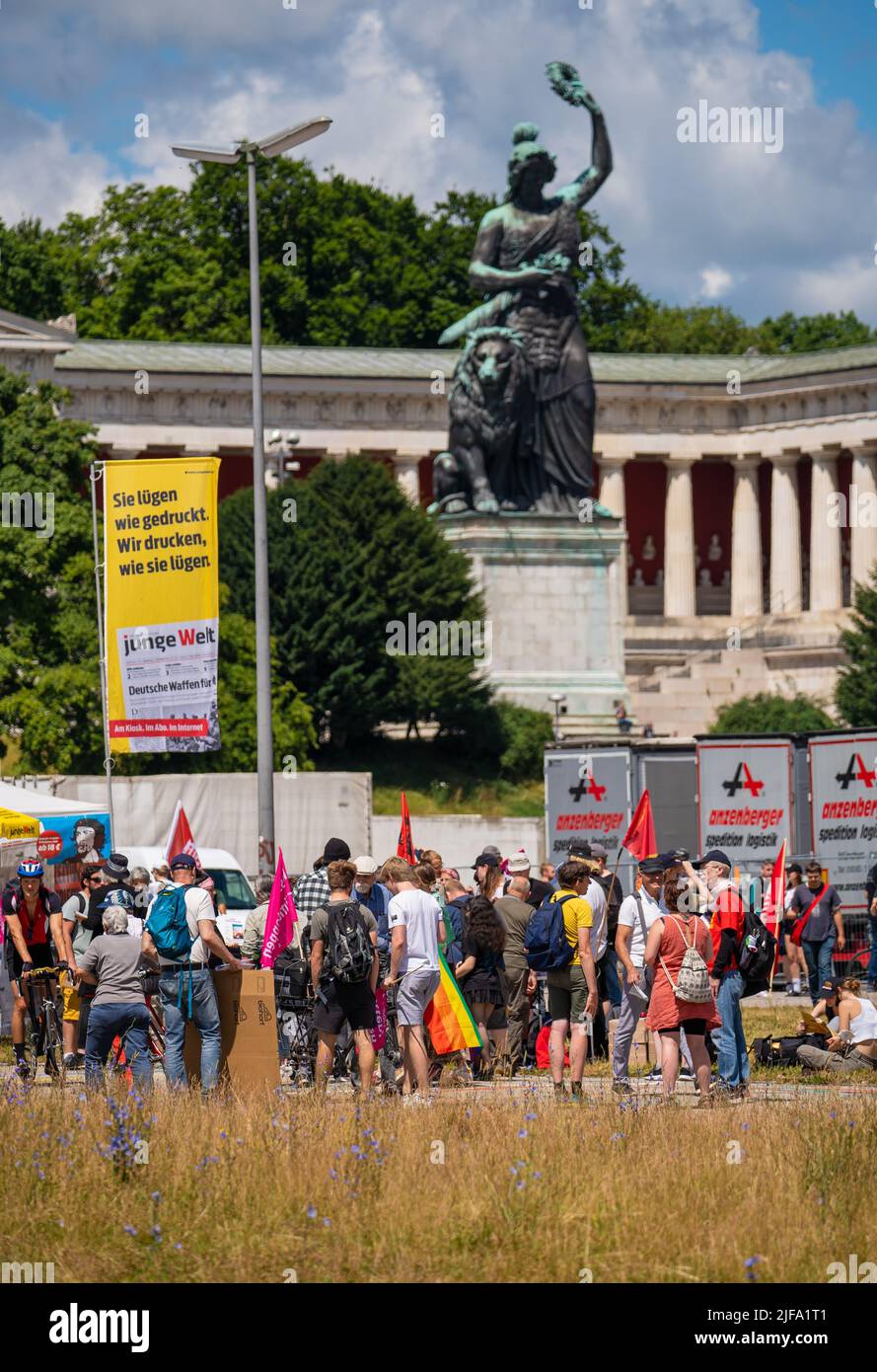 Protesters at the G7 summit demonstration in Munich. Demands for more ...
