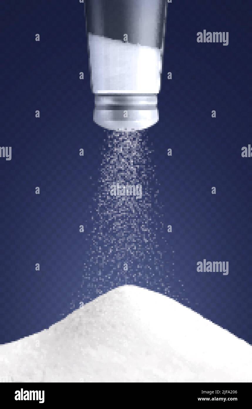 Salt vertical composition with realistic image of salt cellar turned ...