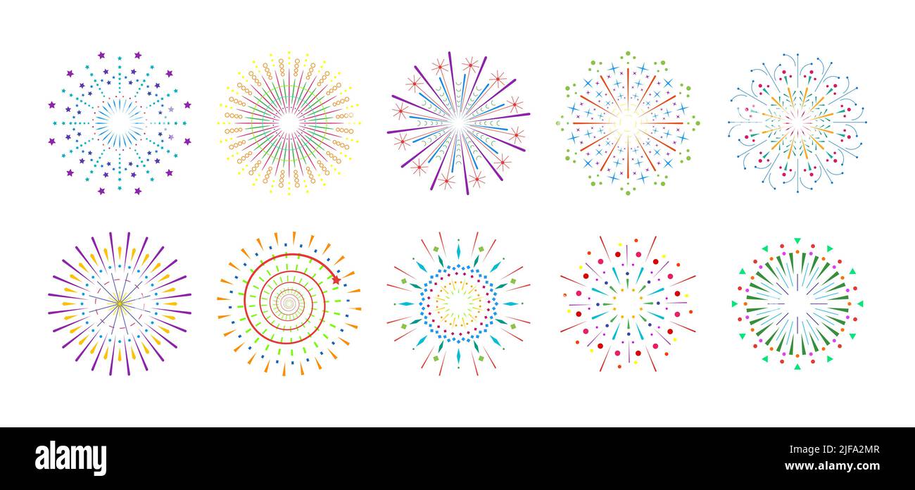 Multiple fireworks Cut Out Stock Images & Pictures - Alamy