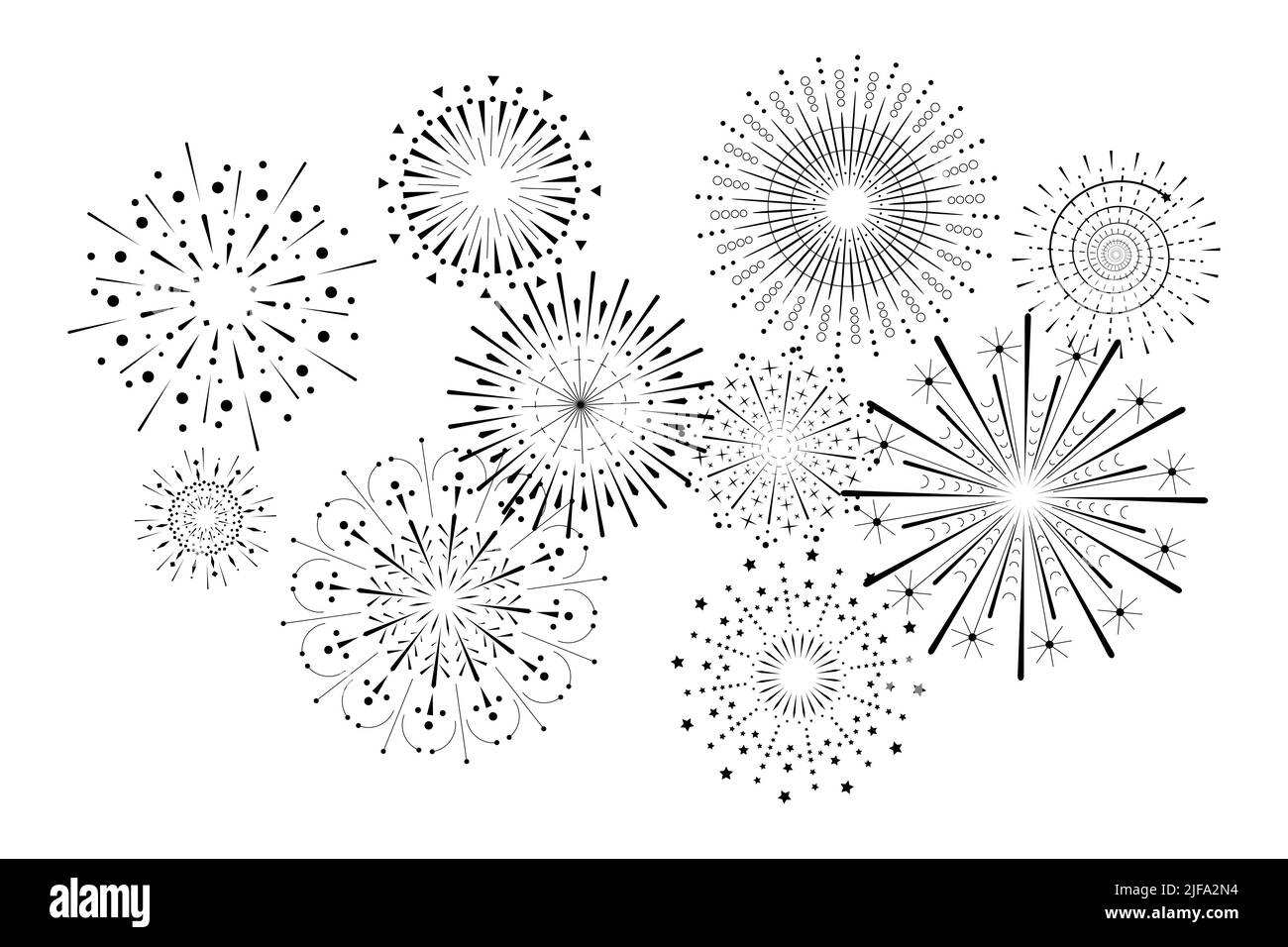Firework sparkle ray set. Radiant abstract sunburst. Different shine ...