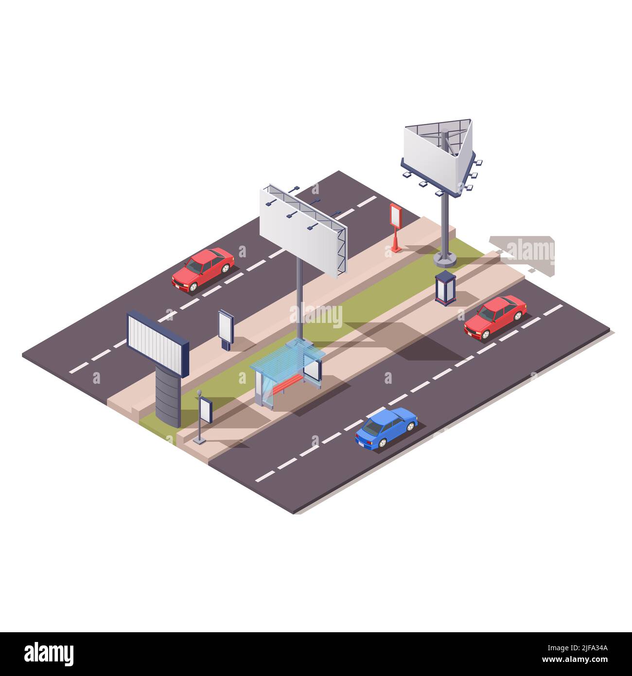 Isometric advertising constructions composition with billboard unipol ...