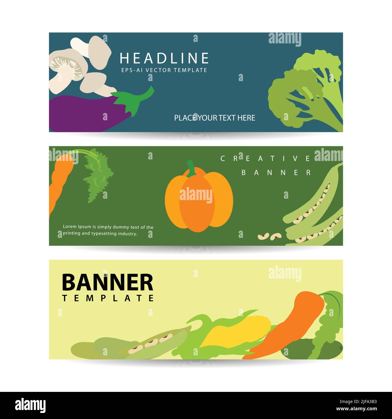 Vegetables banner collection. Vegetables backgrounds. Healthy food ...