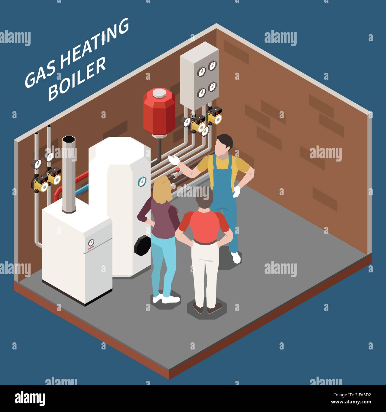 Three people in living room Stock Vector Images - Alamy