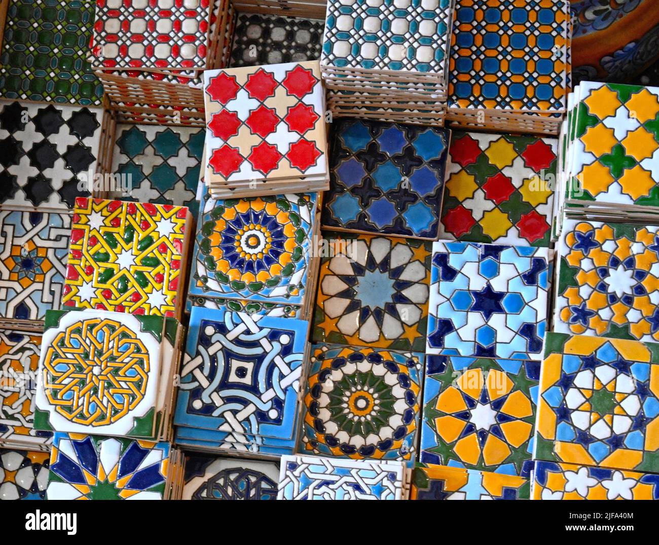 Spanish decorated tiles Stock Photo - Alamy