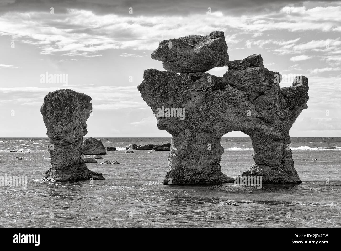 Limestone pillar, rock gate, figure dog, Raukar in the former harbour ...