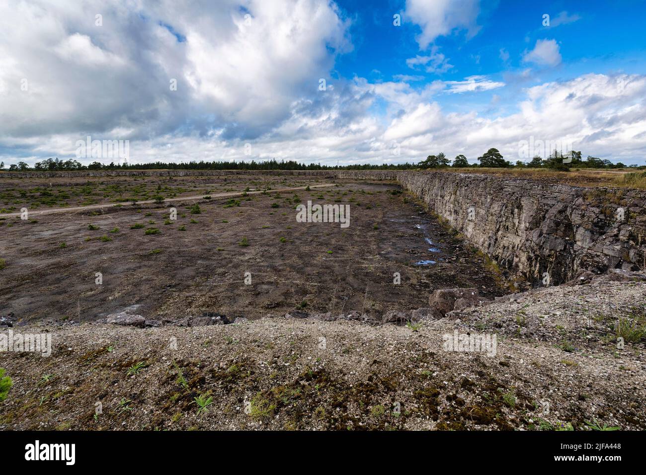 Abandoned quarry, limestone, film set, film location, bleak landscape ...