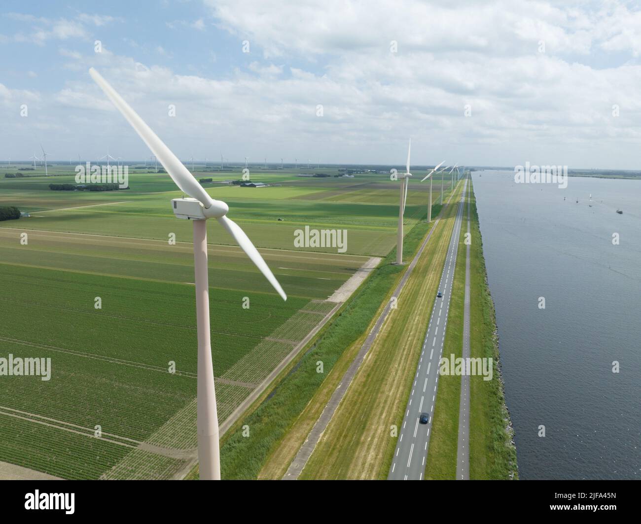 Wind turbine system sustainable energy generation on a wind farm in the ...