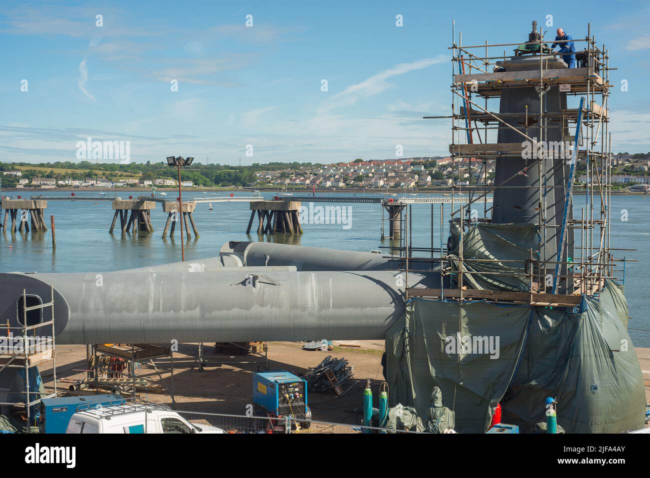 Fabrication of Deltastream tidal energy device at Pembroke Dock 2014 ...