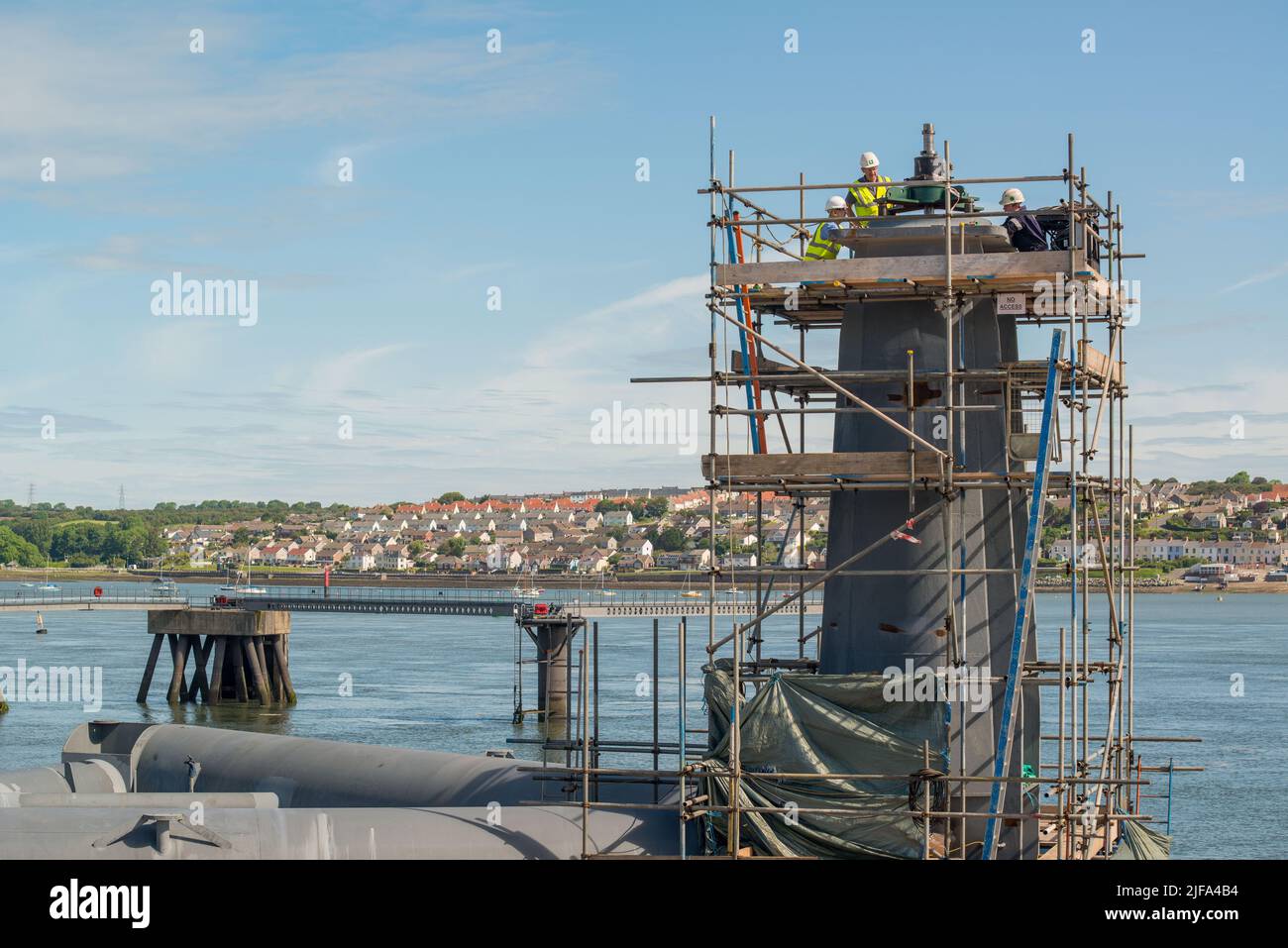 Fabrication of Deltastream tidal energy device at Pembroke Dock 2014 ...