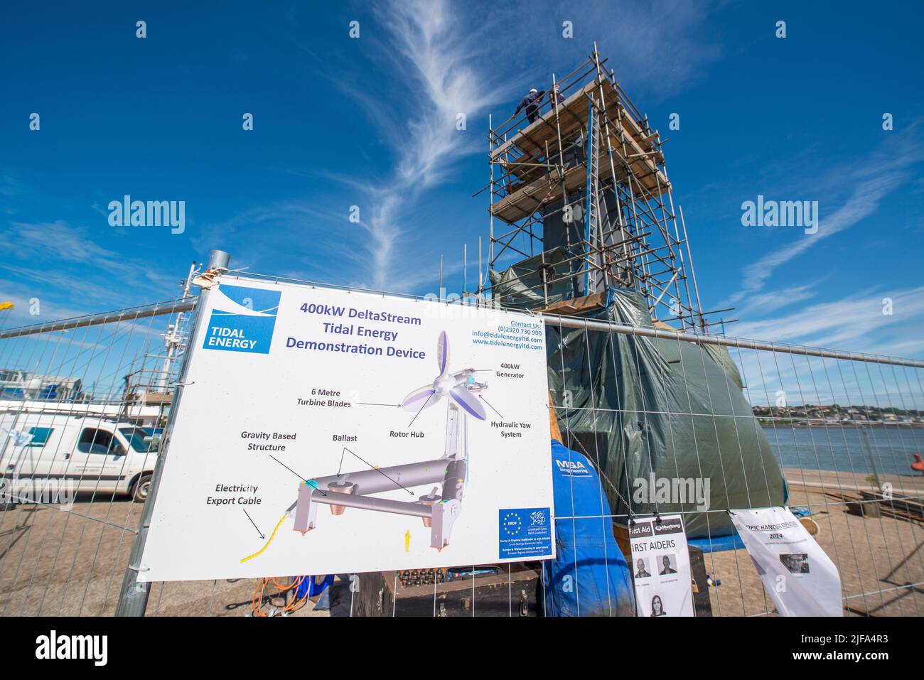 Fabrication of Deltastream tidal energy device at Pembroke Dock 2014 ...