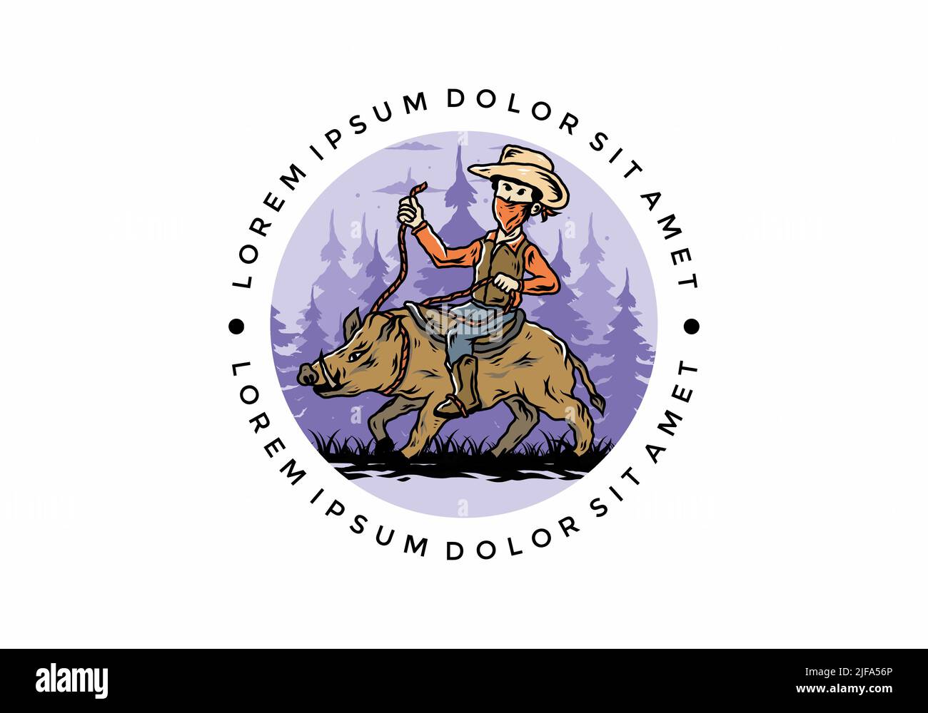 Man riding a wild boar illustration Stock Vector Image & Art - Alamy