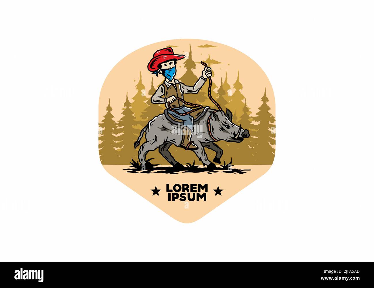 Man riding a wild boar illustration Stock Vector Image & Art - Alamy