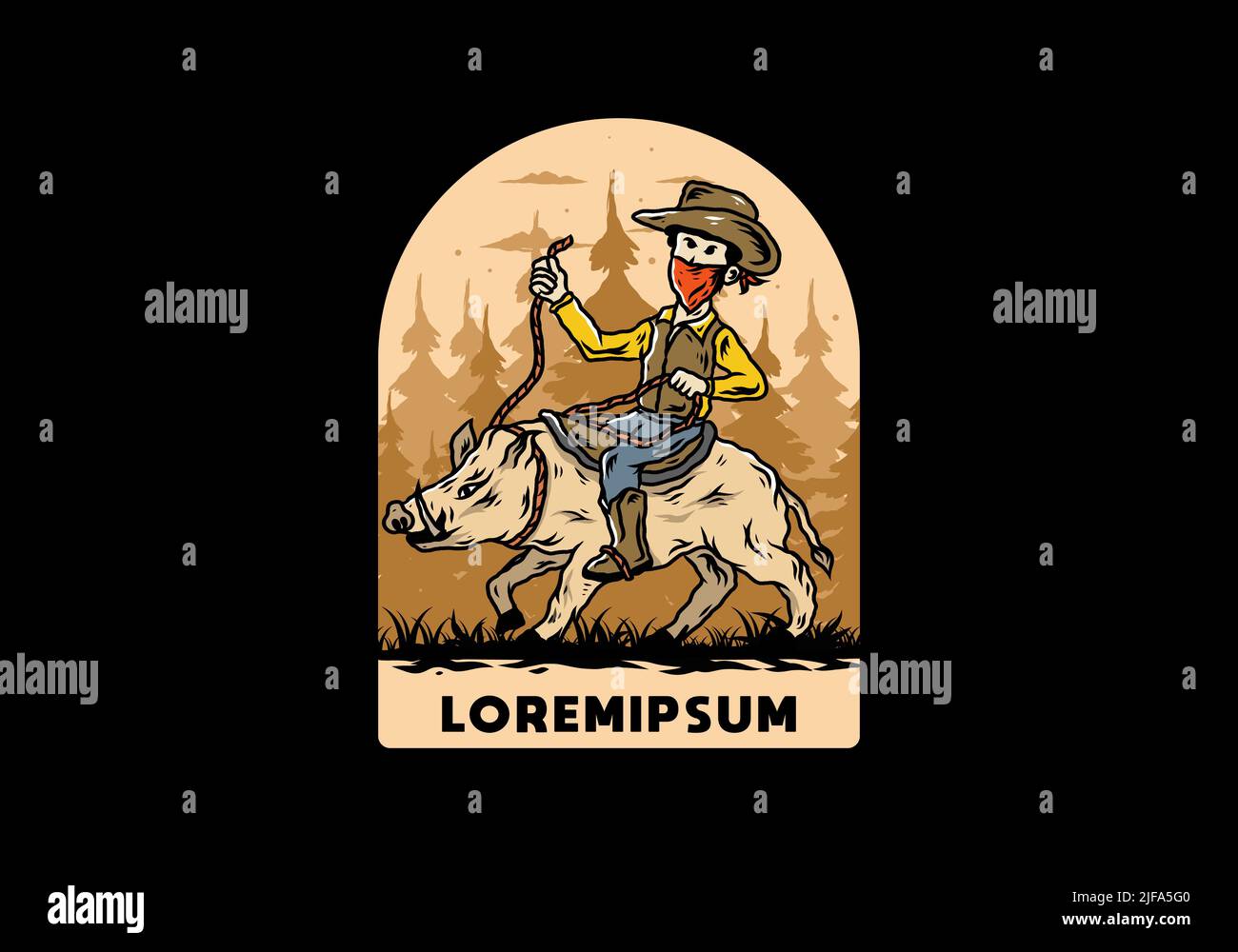 Man riding a wild boar illustration Stock Vector Image & Art - Alamy