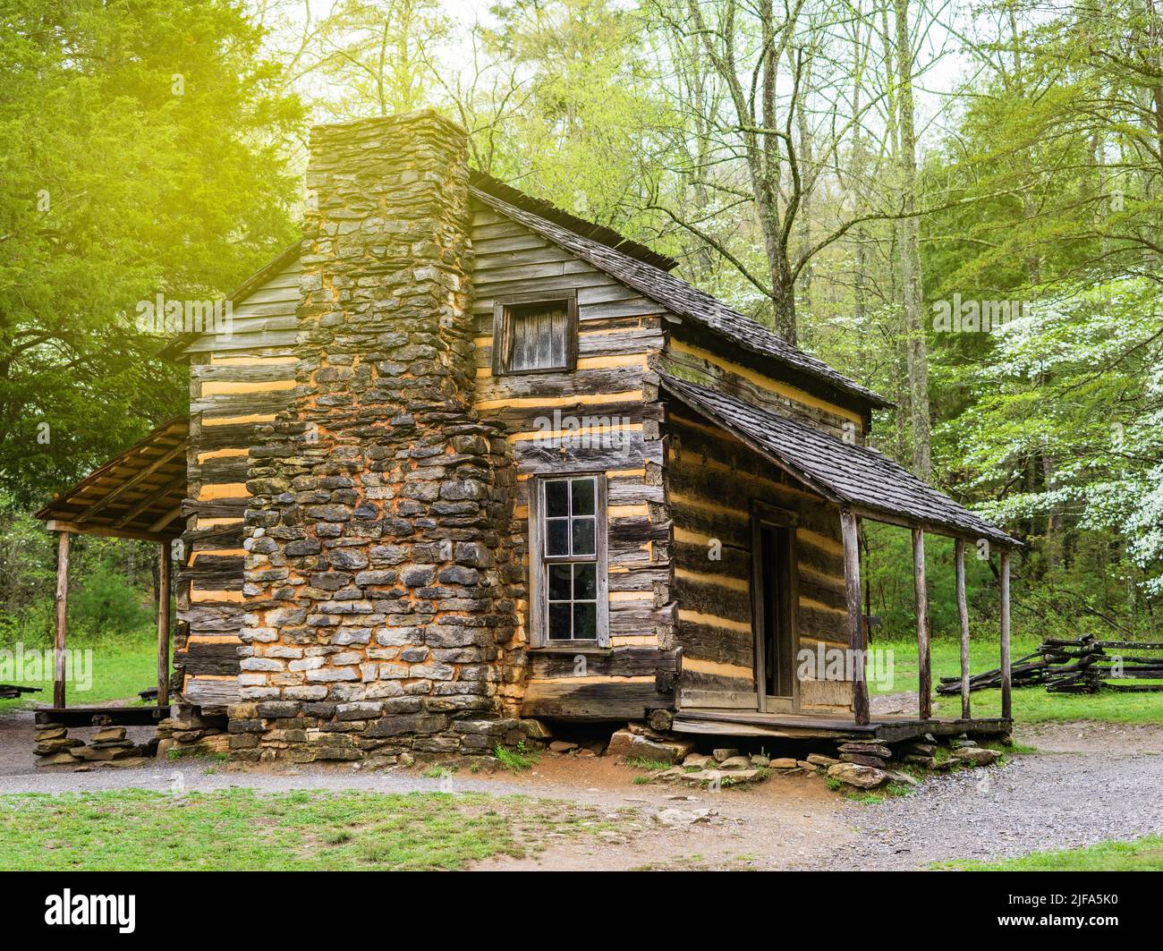 A lonely little house in the woods, lonely little log cabin in the ...