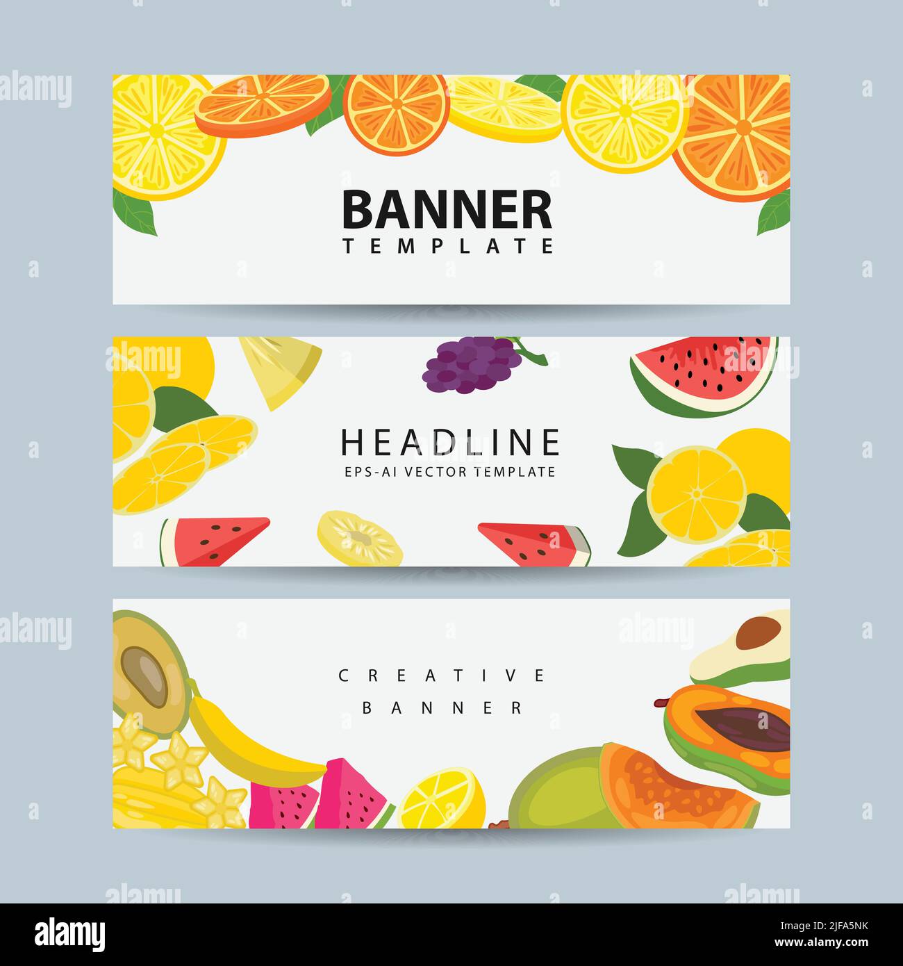 Horizontal fruit banner for your design vector illustration Stock ...