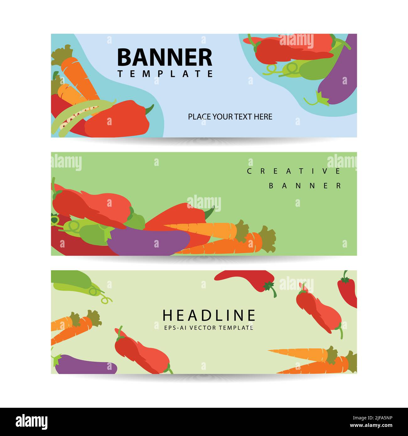 Advertising banner with fresh Vegetables, healthy food illustration ...